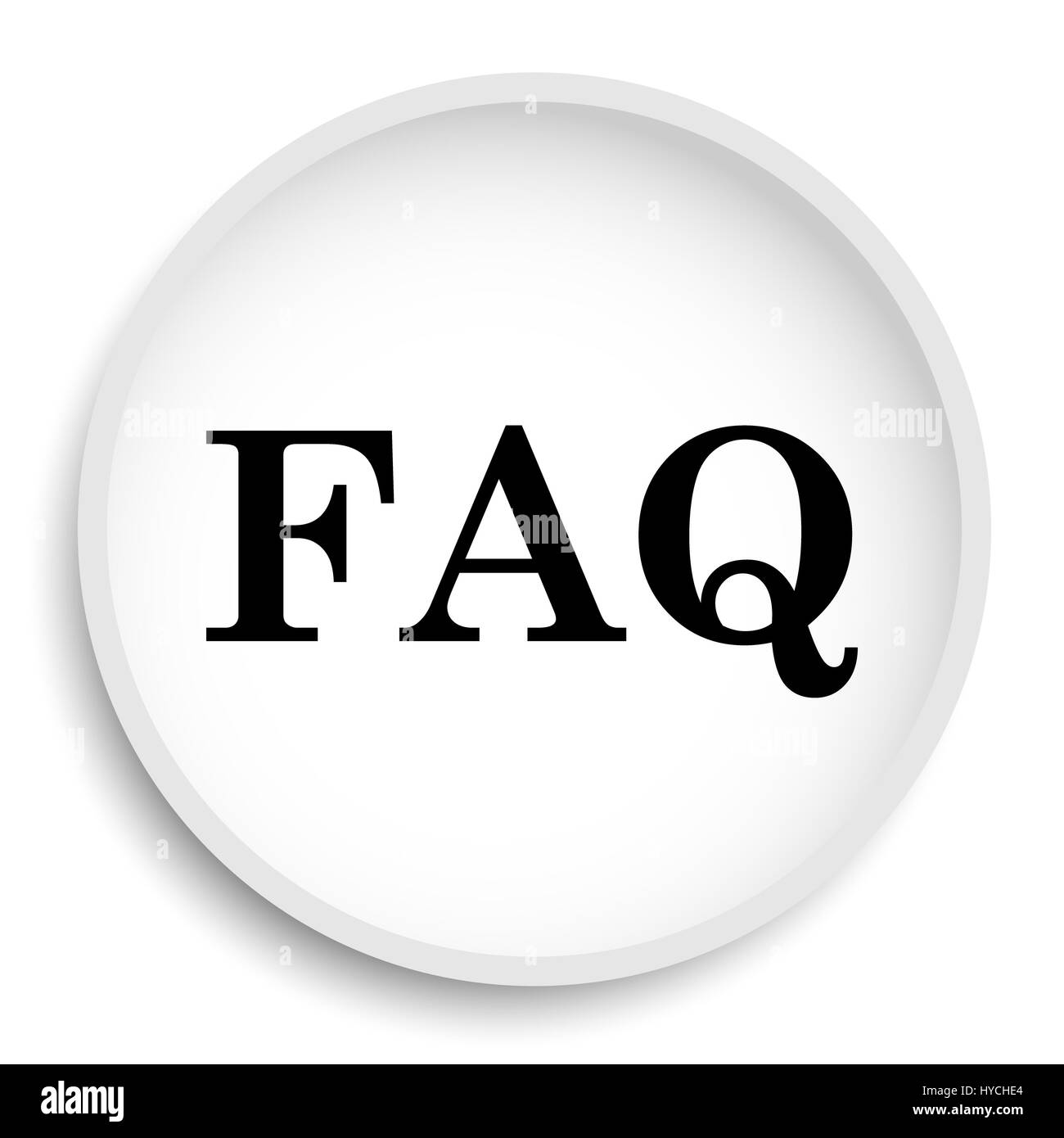 FAQ icon. FAQ website button on white background Stock Photo - Alamy