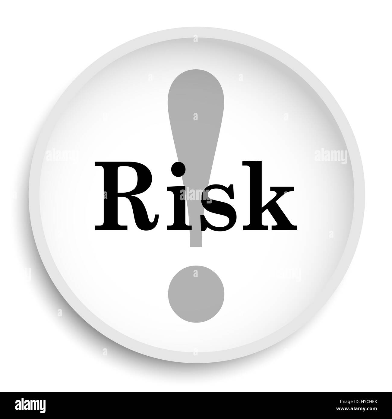Risk icon. Risk website button on white background Stock Photo - Alamy