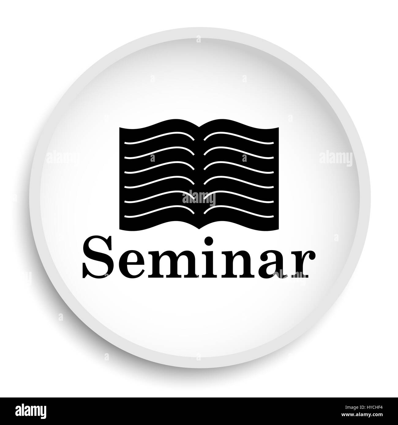 Seminar icon. Seminar website button on white background Stock Photo ...