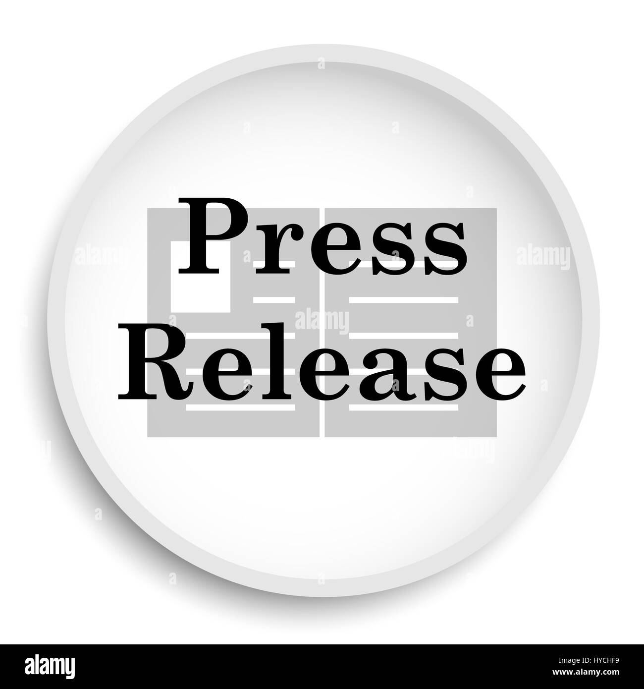 Press release icon. Press release website button on white background ...