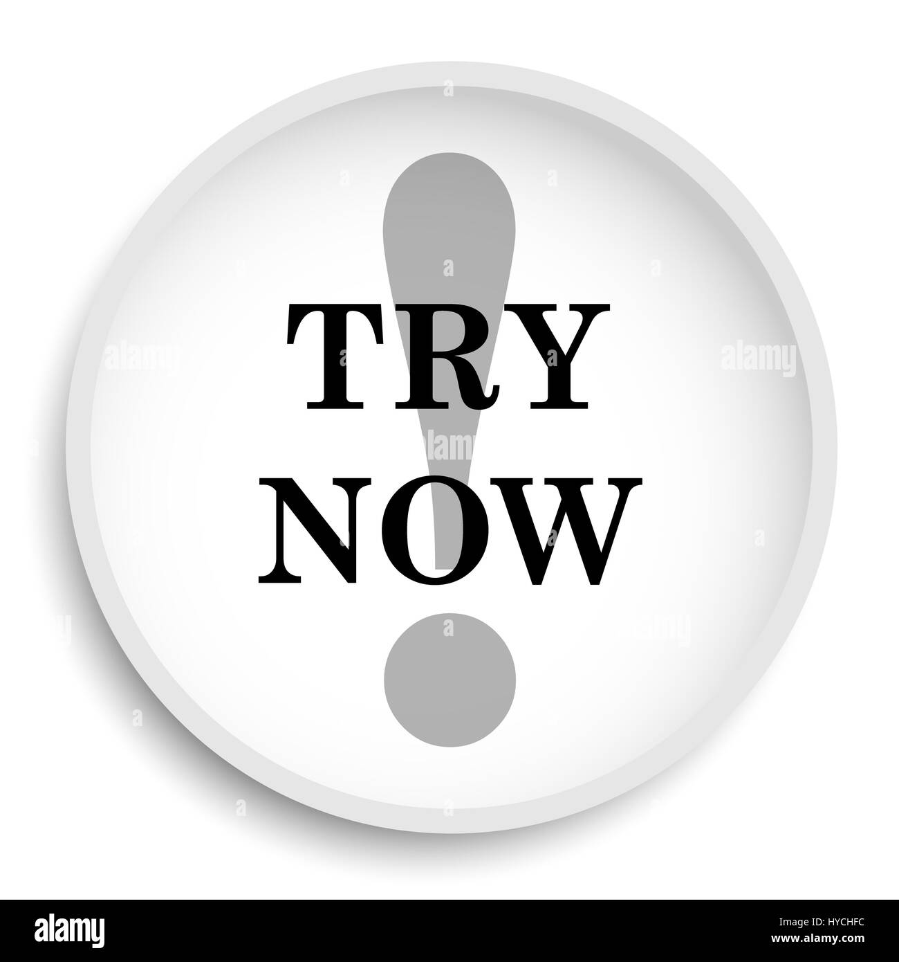 Try now icon. Try now website button on white background Stock Photo ...