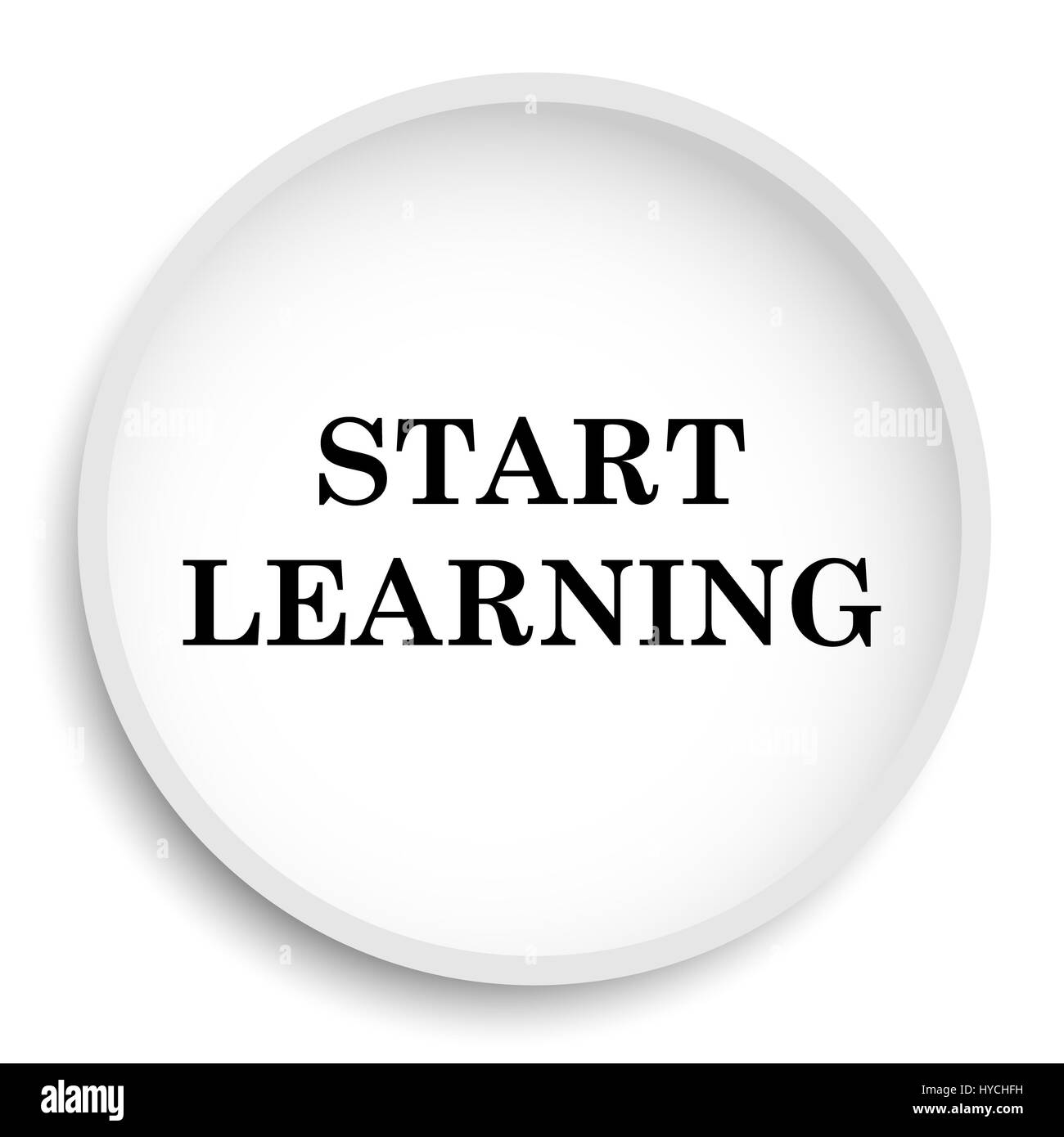 Start learn icon. Start learn website button on white background Stock ...