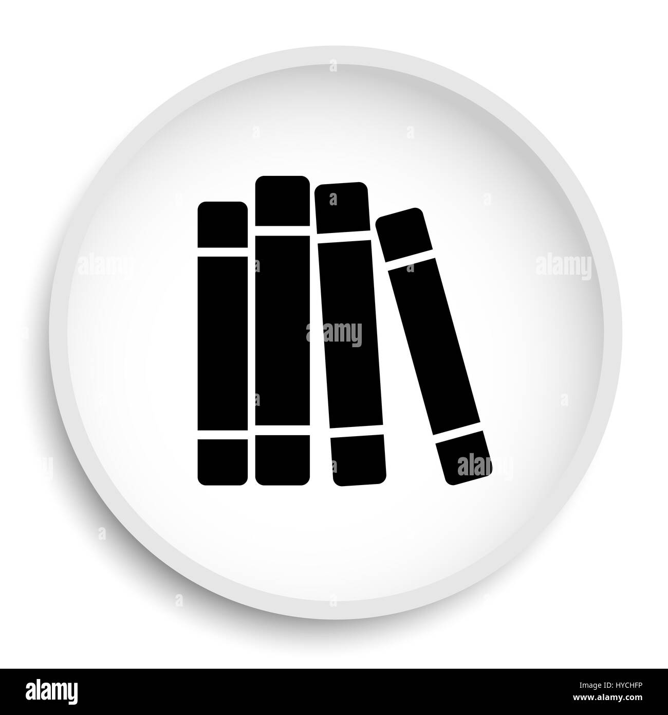 Books library icon. Books library website button on white background ...