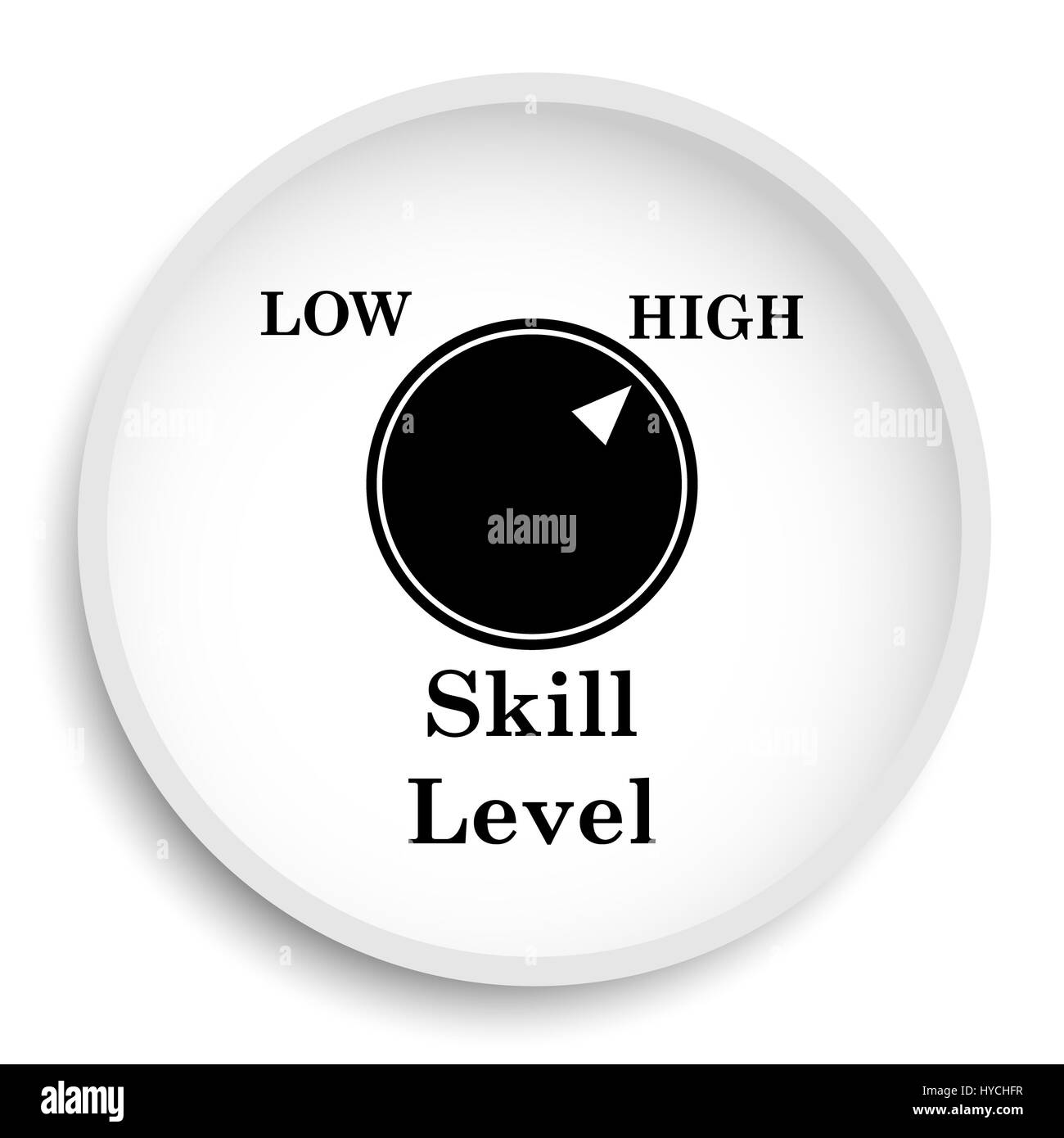 Skill level icon. Skill level website button on white background Stock ...