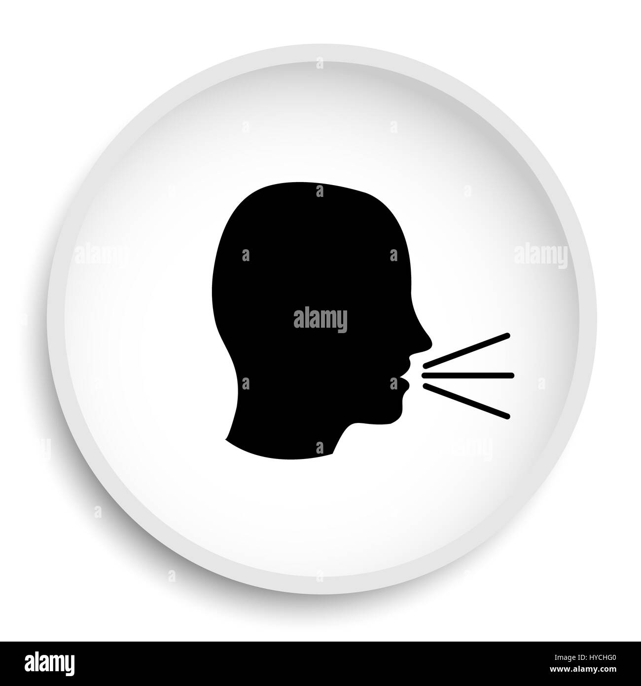 Talking icon. Talking website button on white background Stock Photo ...