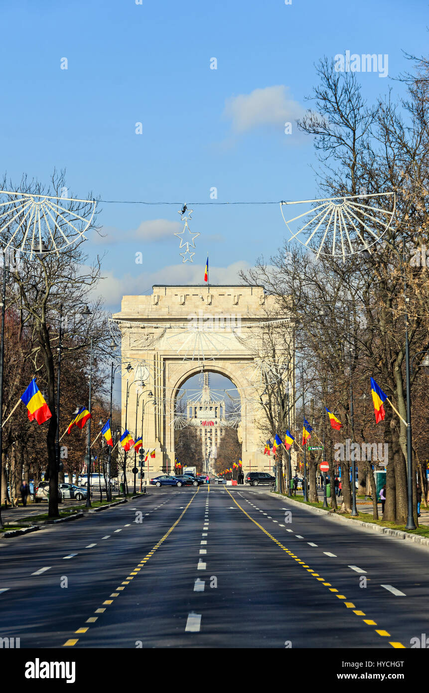 The Arch of Triumph (Arcul de Triumf) from Bucharest Romania, National ...