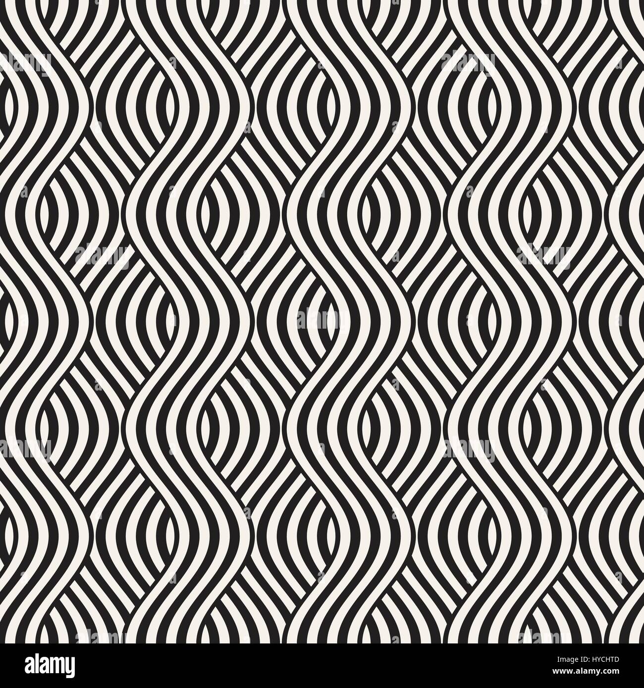 Abstract geometric pattern with wavy lines. Interlacing rounded stripes ...