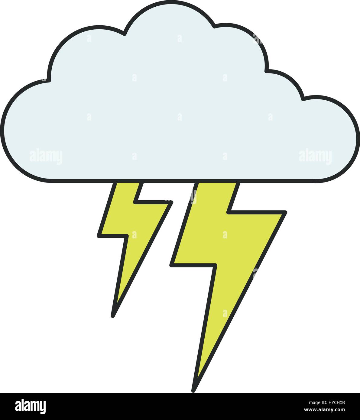 Cartoon cloud lightning bolt symbol Stock Vector Images - Alamy