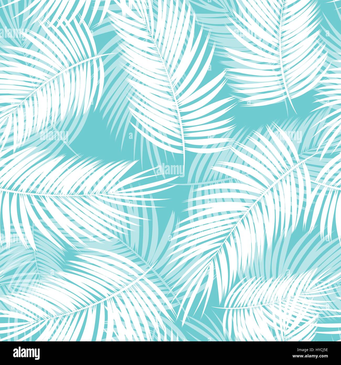 Palm Leaf Vector Seamless Pattern Background Illustration Stock Vector