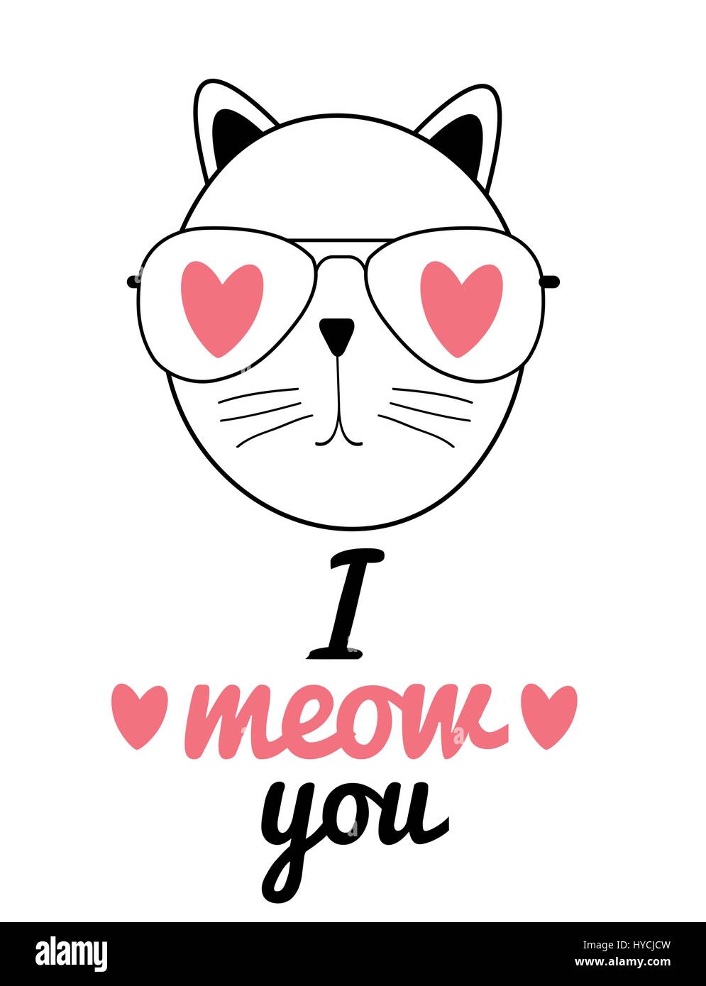 Cute cat abstract hand Cut Out Stock Images & Pictures - Alamy