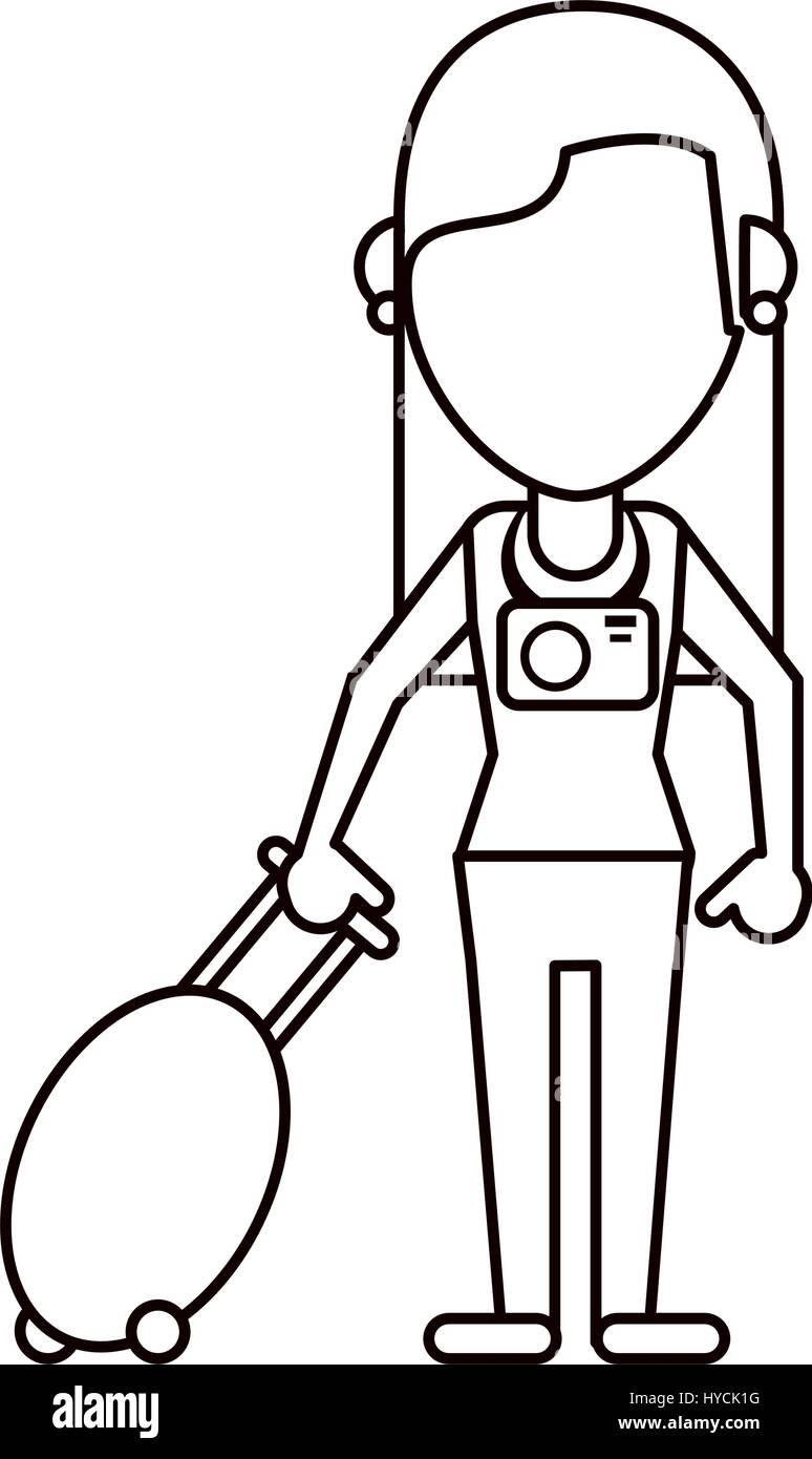 Tourist standing in line Stock Vector Images - Alamy