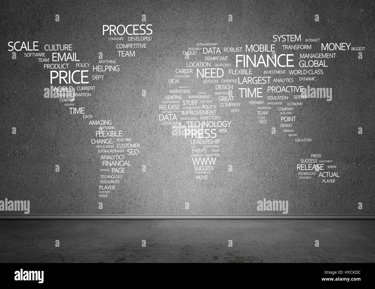World map in typography Stock Photo - Alamy