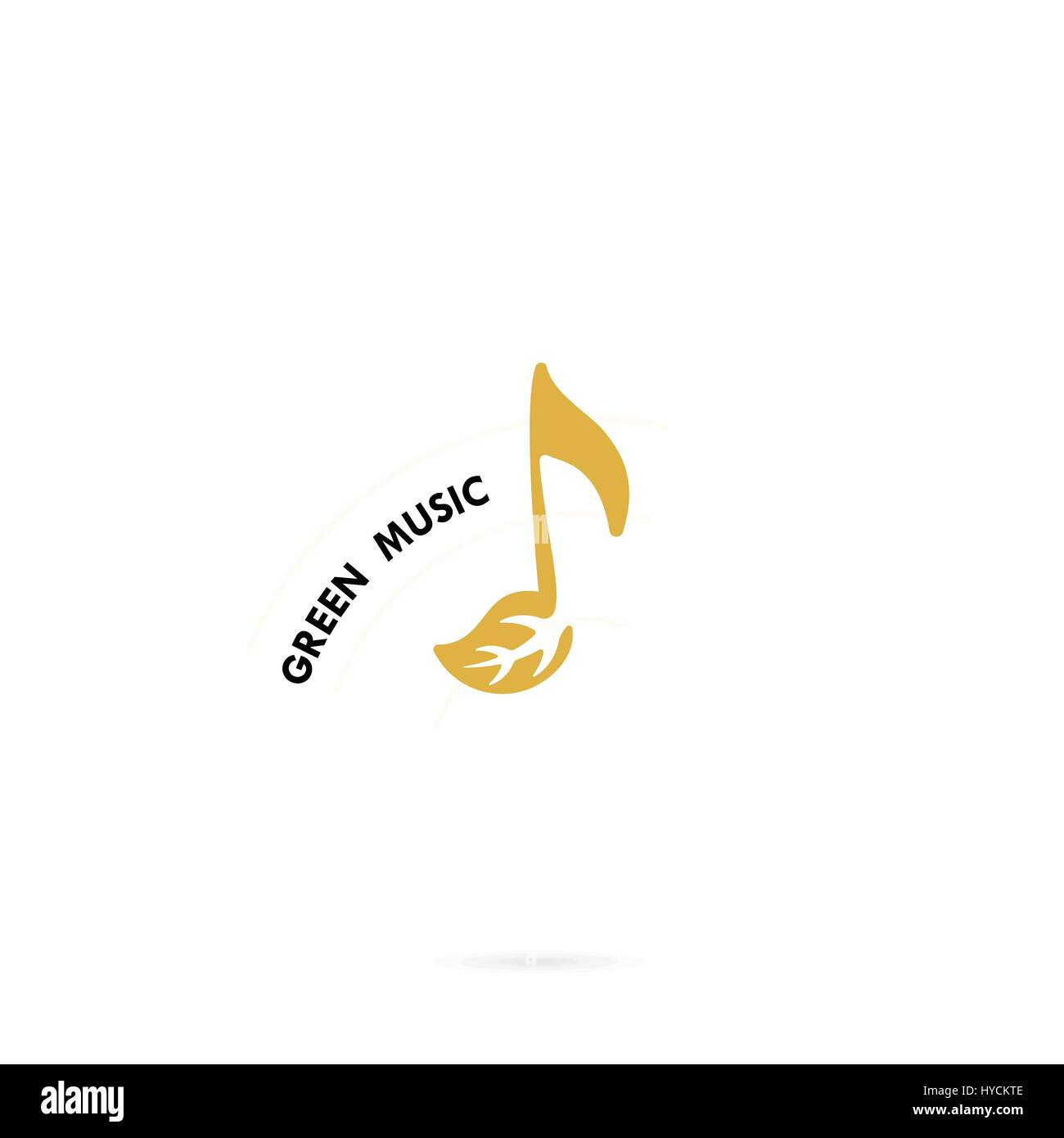 Green leaves icon with Musical note vector logo design template.Green ...