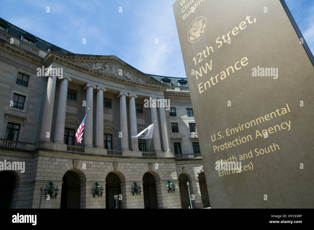 A logo sign outside of the headquarters of the United States ...