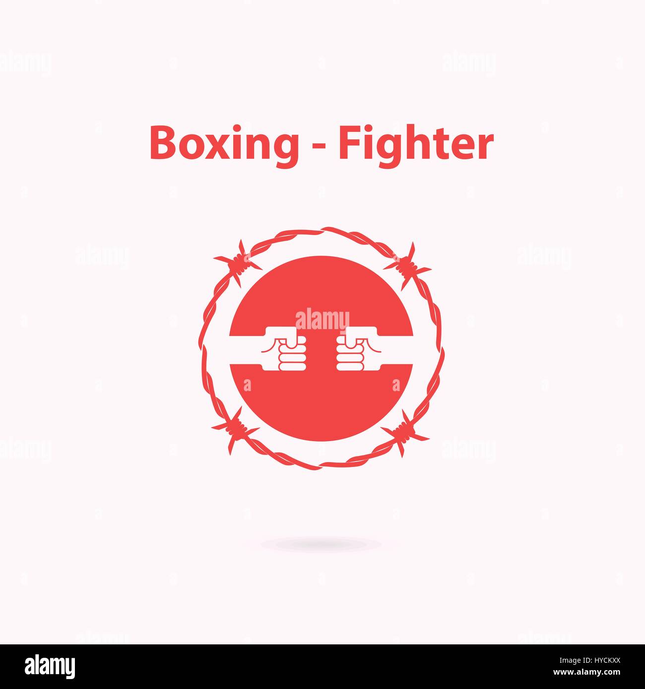 Human Hand icon and barbed wire logo design template.Boxing and fighter ...