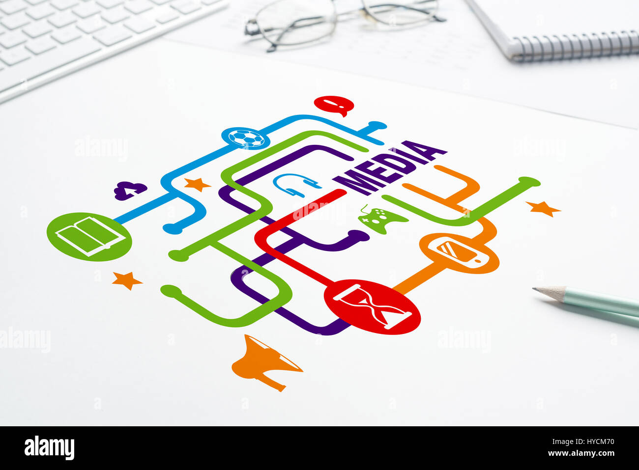 Network media background Stock Photo - Alamy