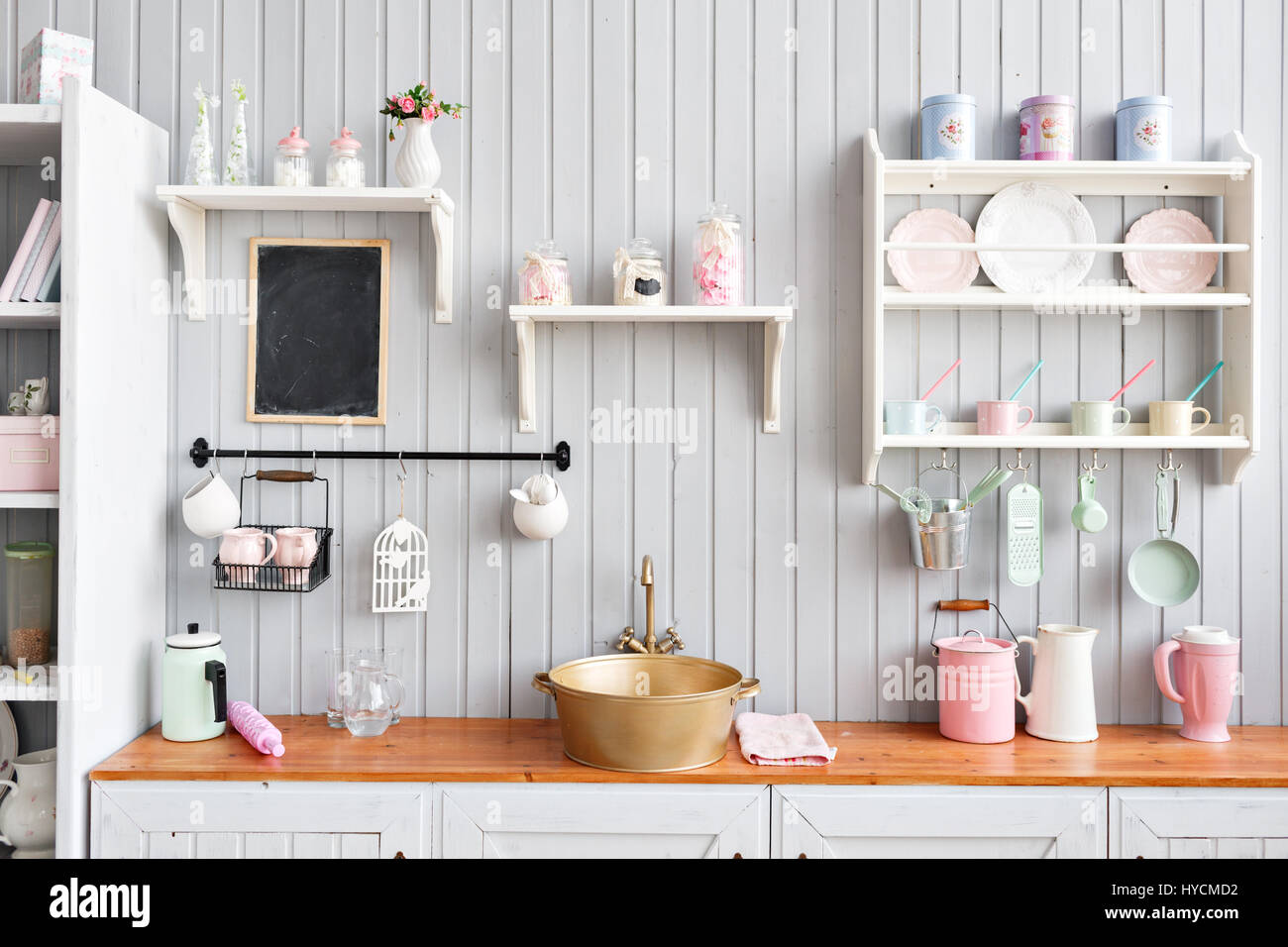 beautiful house, interior, view of the kitchen Stock Photo - Alamy
