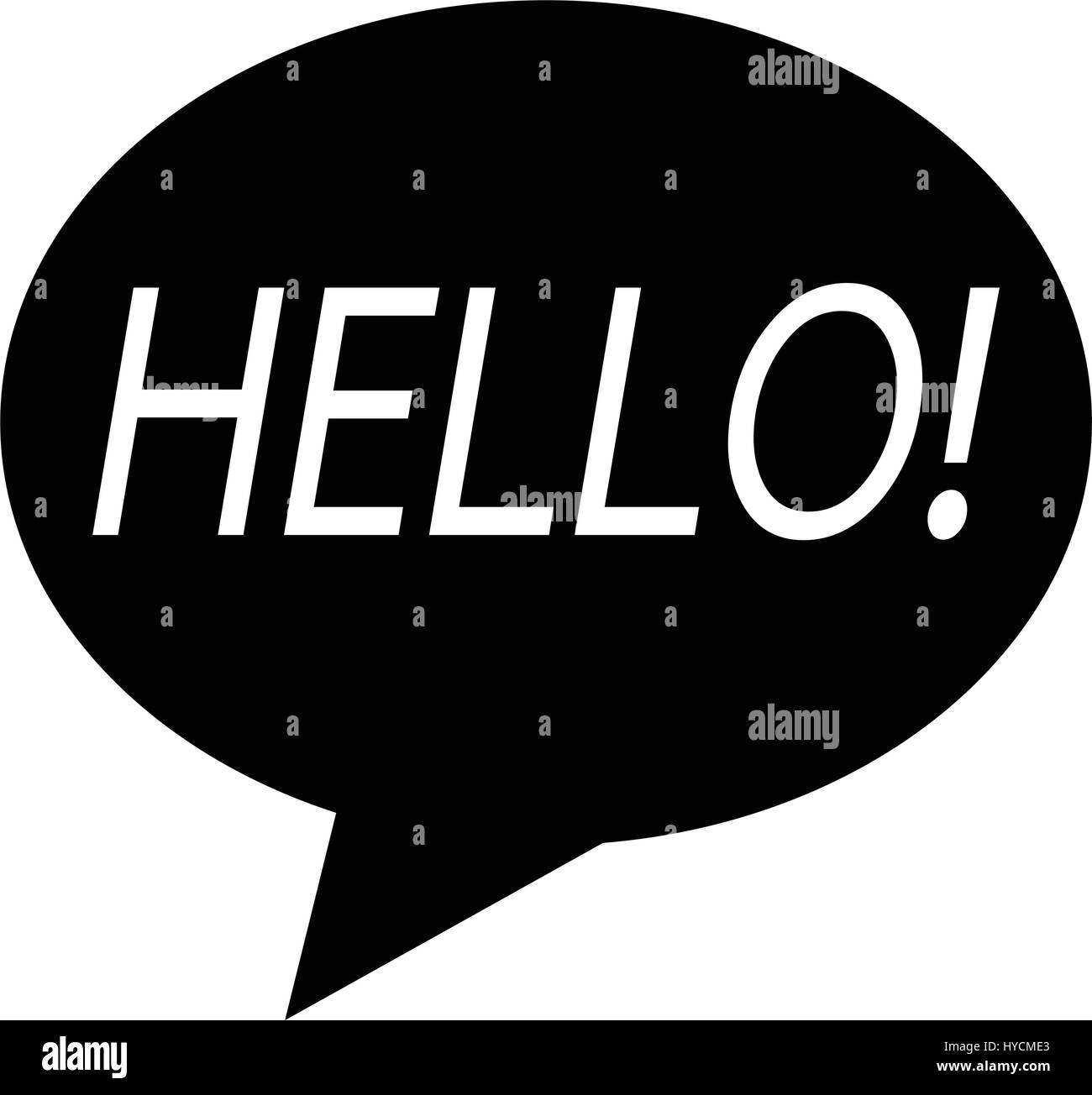 Bubble hello word icon illustration Black and White Stock Photos ...