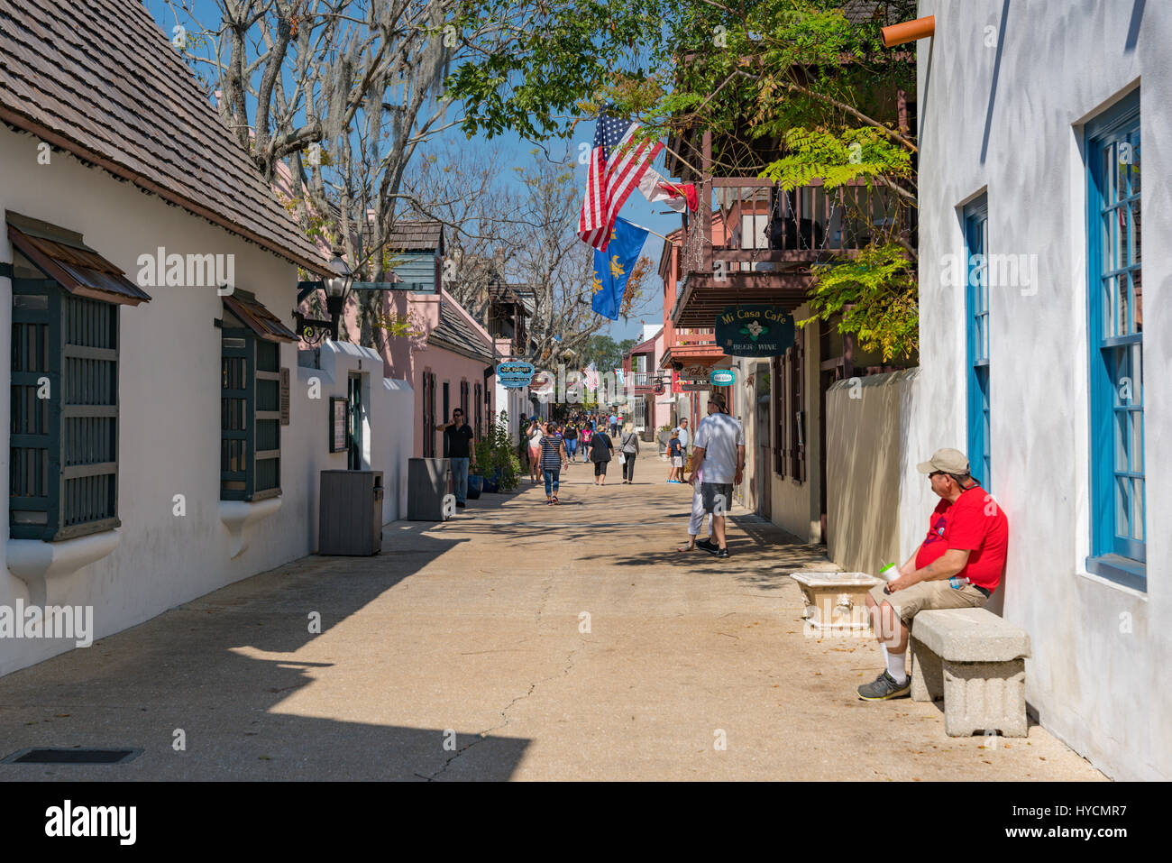 A view down St George Street in St Augustine, Florida Stock Photo - Alamy