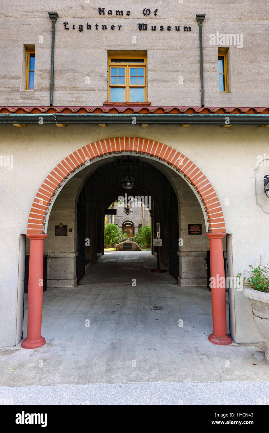 Archway at the Lightner Museum, St Augustine, Florida Stock Photo - Alamy