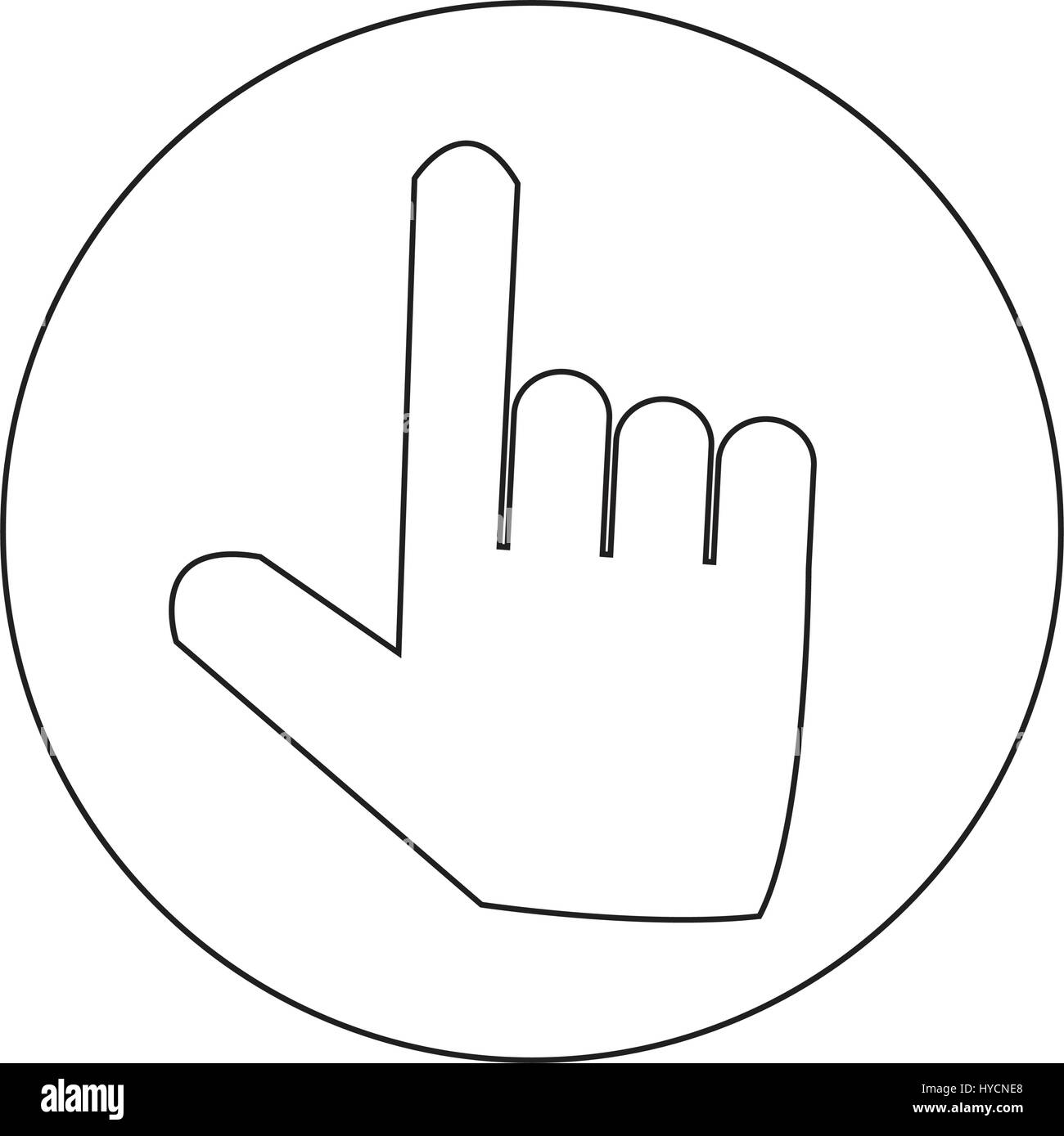 Click hand push button Black and White Stock Photos & Images - Alamy