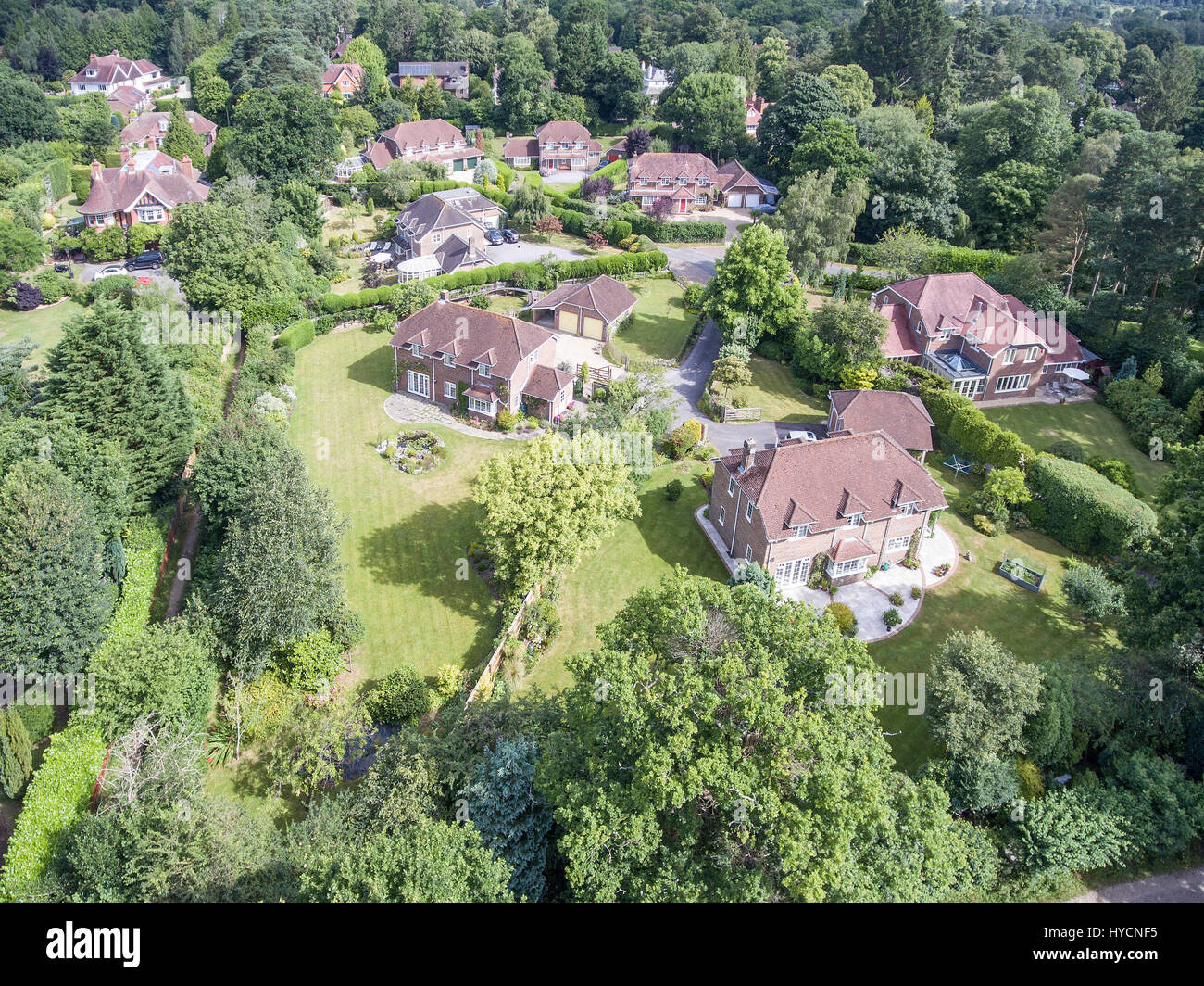 aerial views of large beautiful detached houses in Dorset UK Stock ...