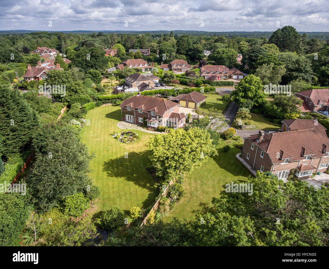 aerial views of large beautiful detached houses in Dorset UK Stock ...