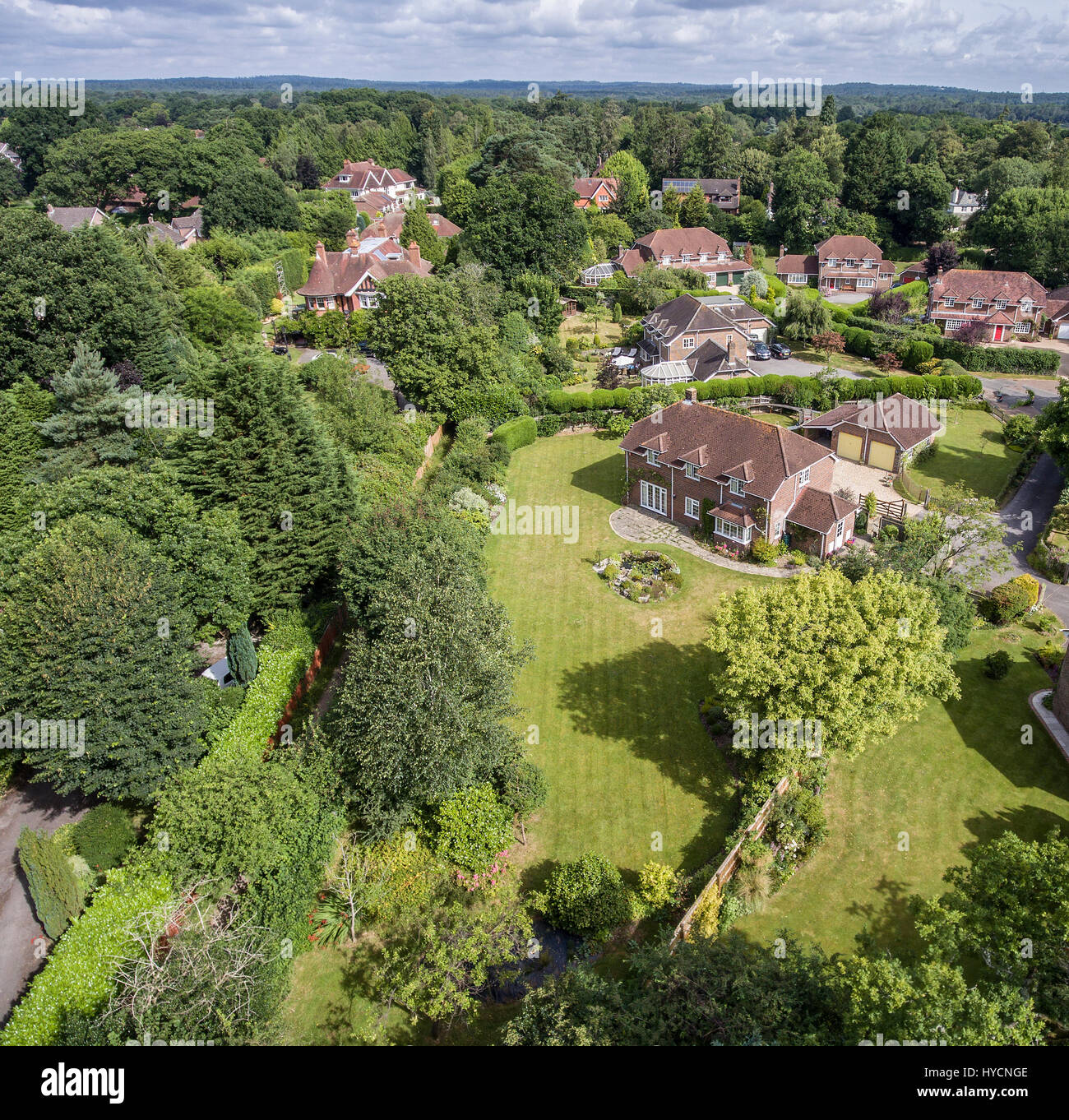 aerial views of large beautiful detached houses in Dorset UK Stock ...