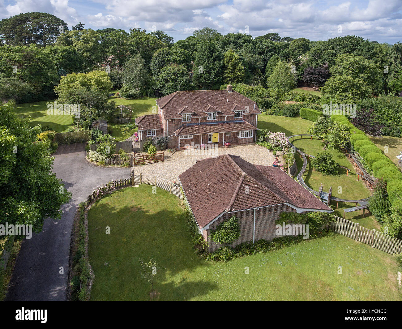 aerial views of large beautiful detached houses in Dorset UK Stock ...