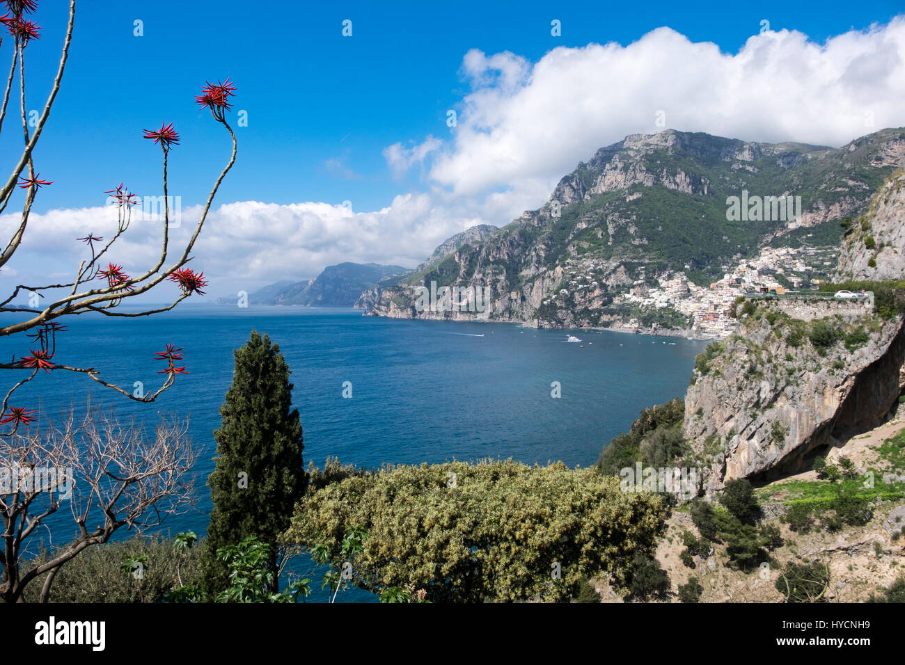 The Amalfi Coast of southern Italy near Positano on a glorious spring ...