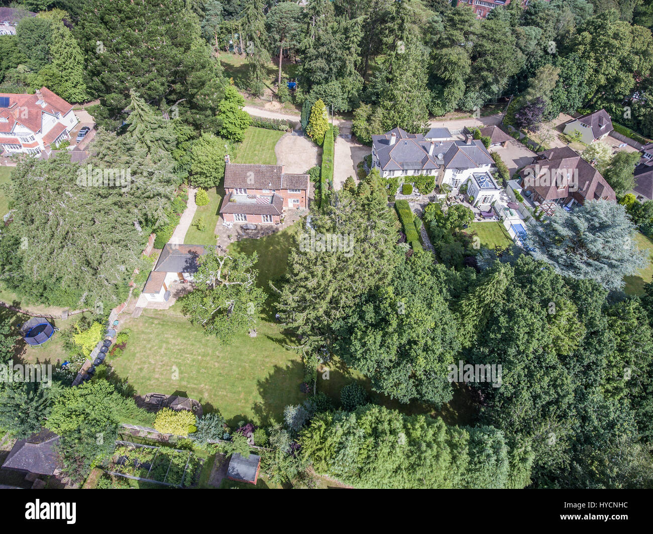 aerial views of large beautiful detached houses in Dorset UK Stock ...