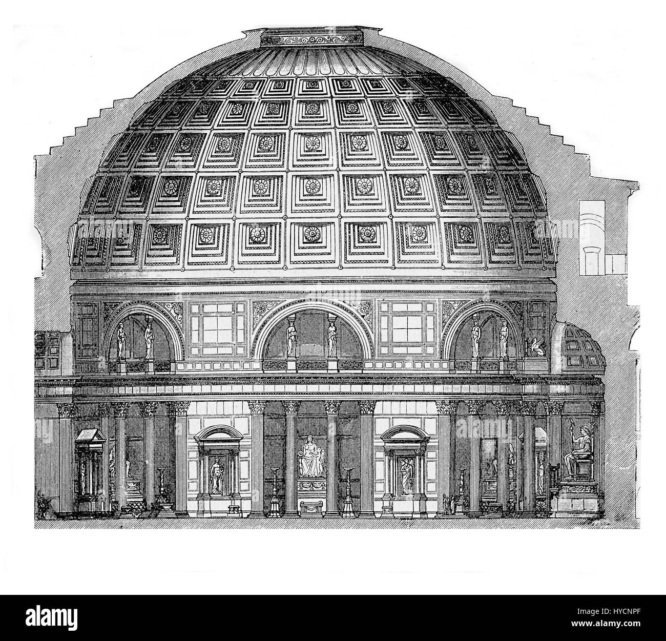 Pantheon Section Drawing