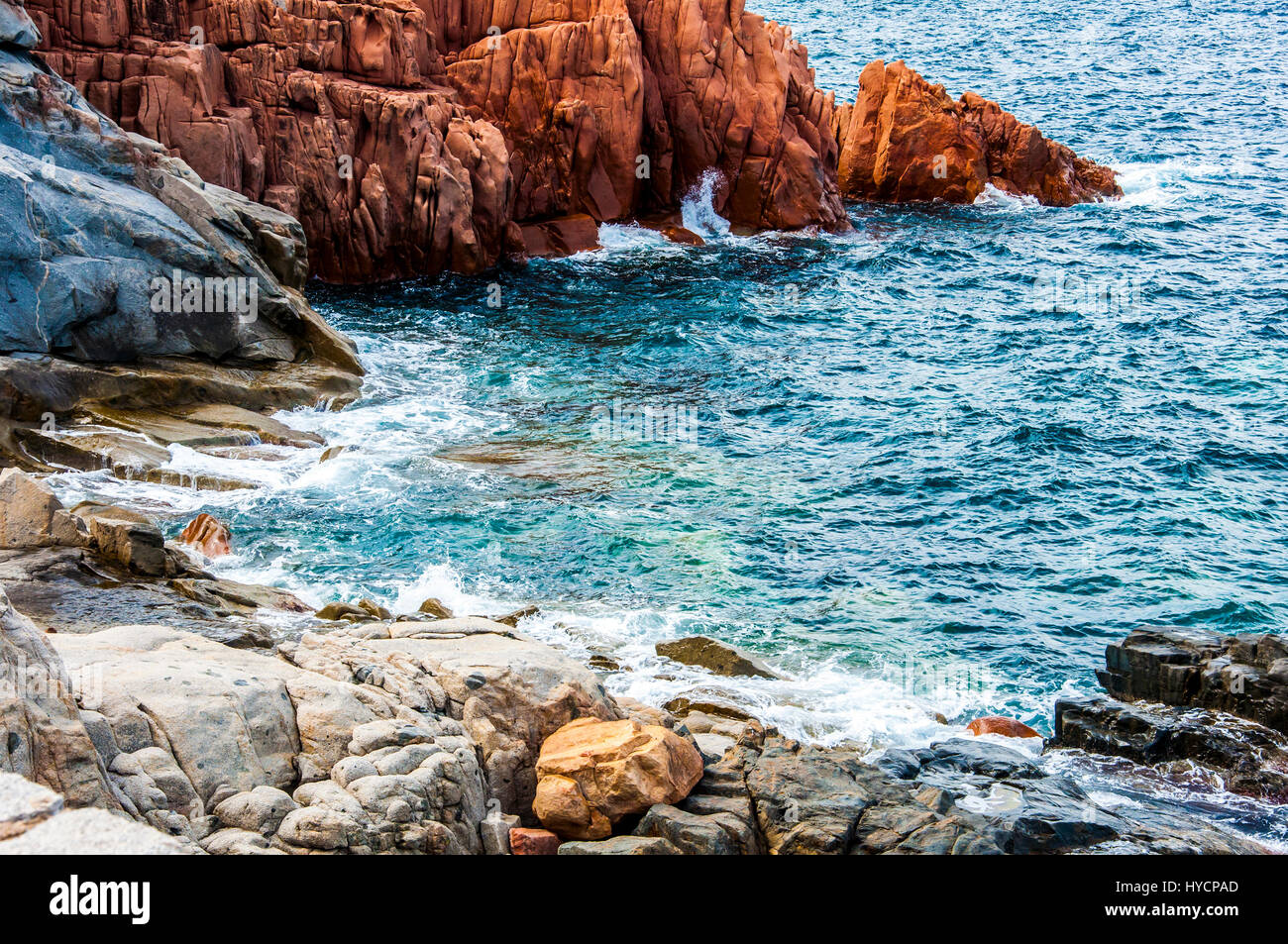 Arbatax the red porphyry rocks nearby port Capo Bellavista sardegna ...