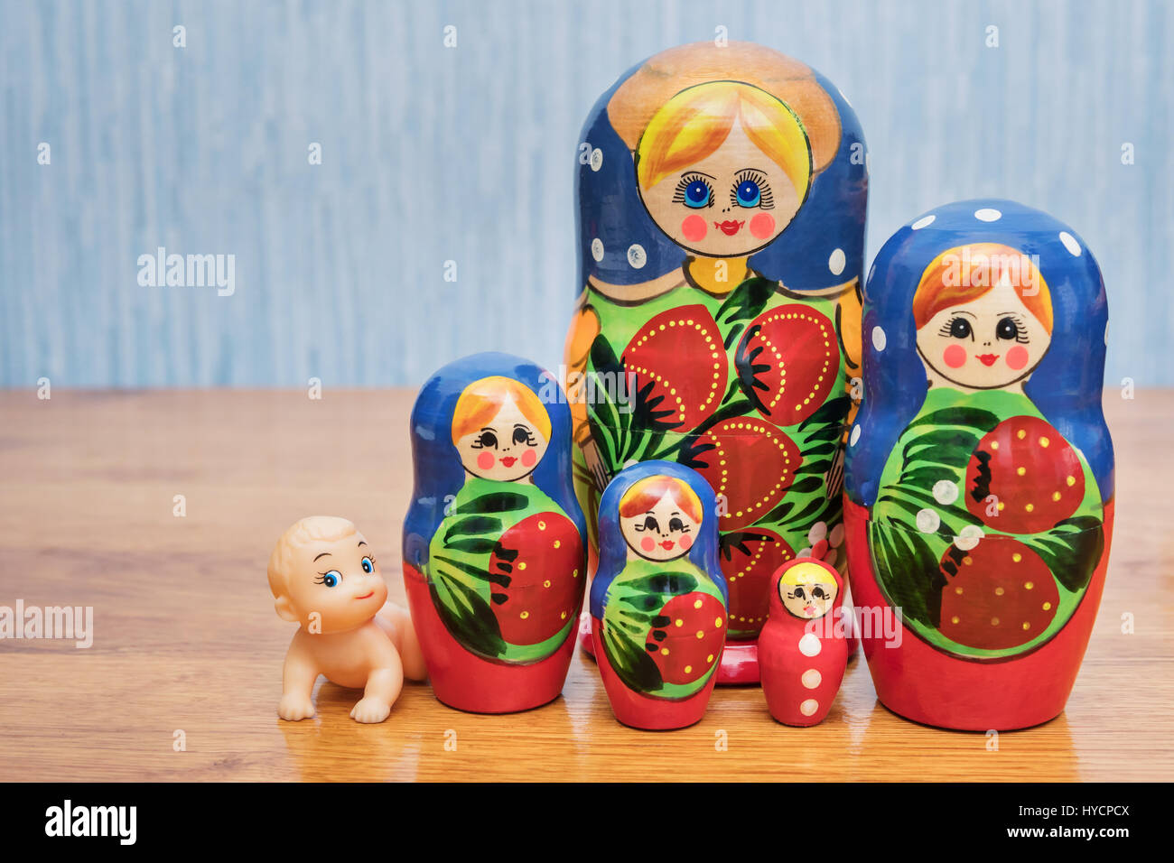 Set of nested dolls and puppet baby Stock Photo - Alamy