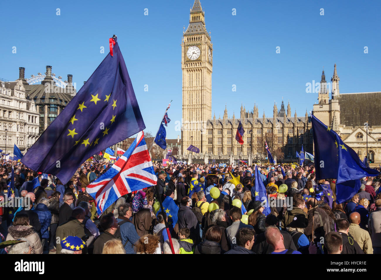 Marching flags big ben houses of parliament hi-res stock photography ...