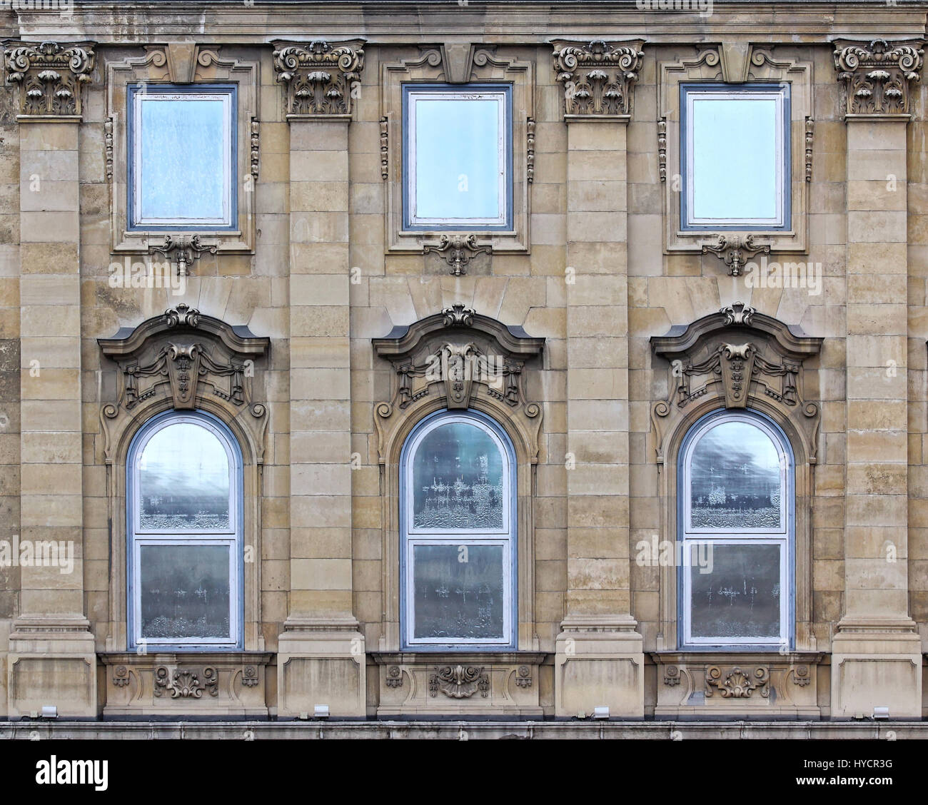 Budapest, Hungary, Buda castle district gothic windows Stock Photo - Alamy