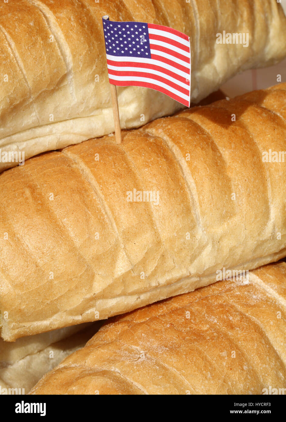American Flag on top of soft bread pudding in the stand Stock Photo - Alamy