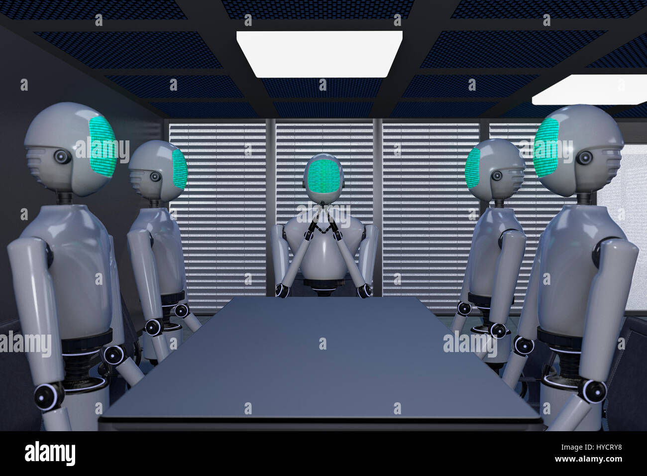 Robot in a big office Stock Photo - Alamy