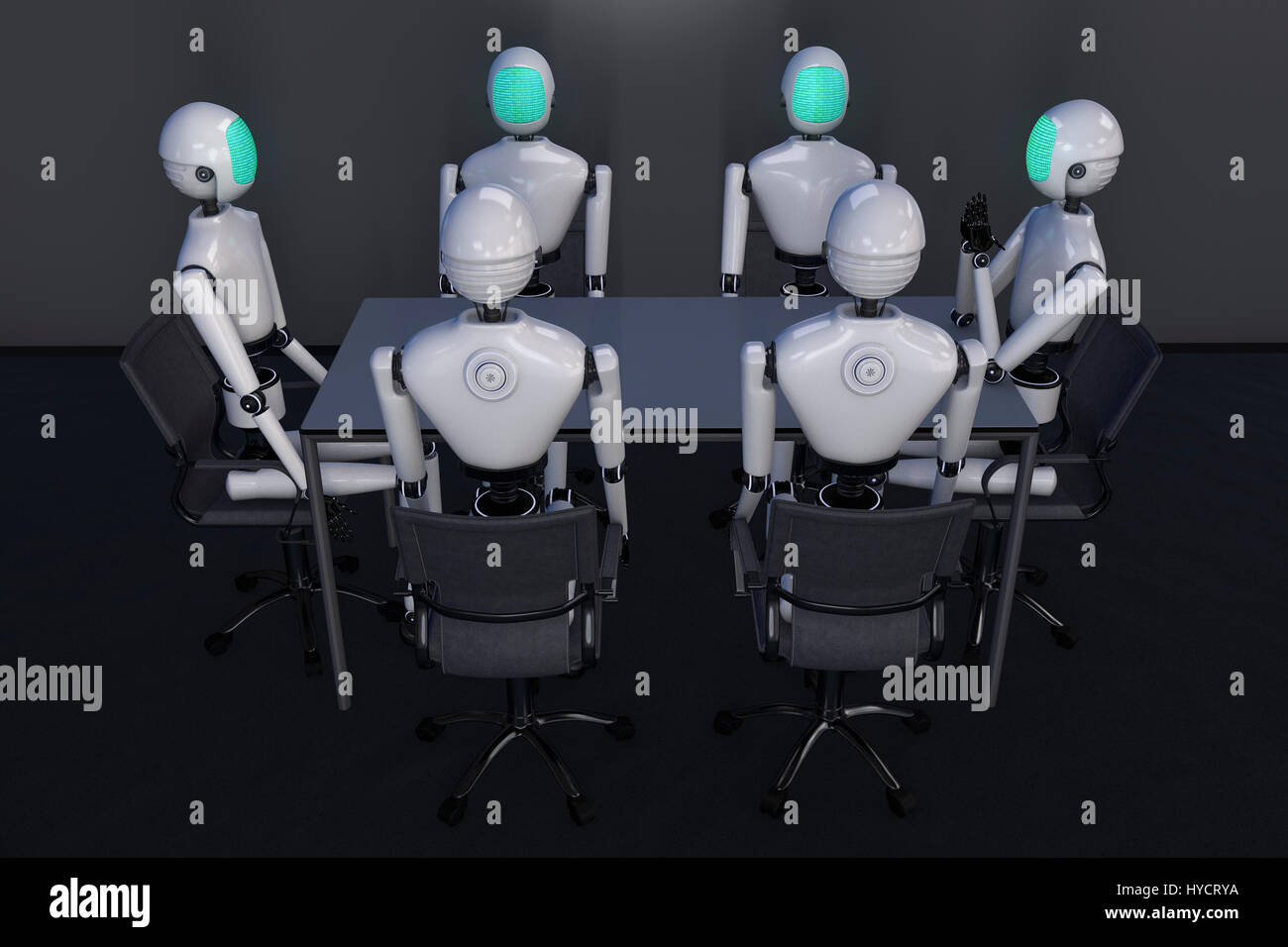 Robot in a big office Stock Photo - Alamy