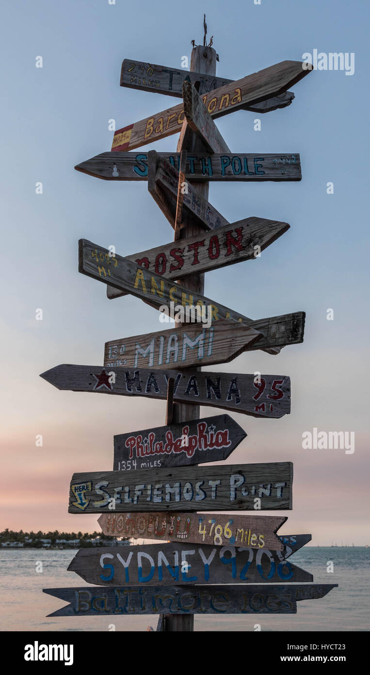 Direction sign key west florida hi-res stock photography and images - Alamy