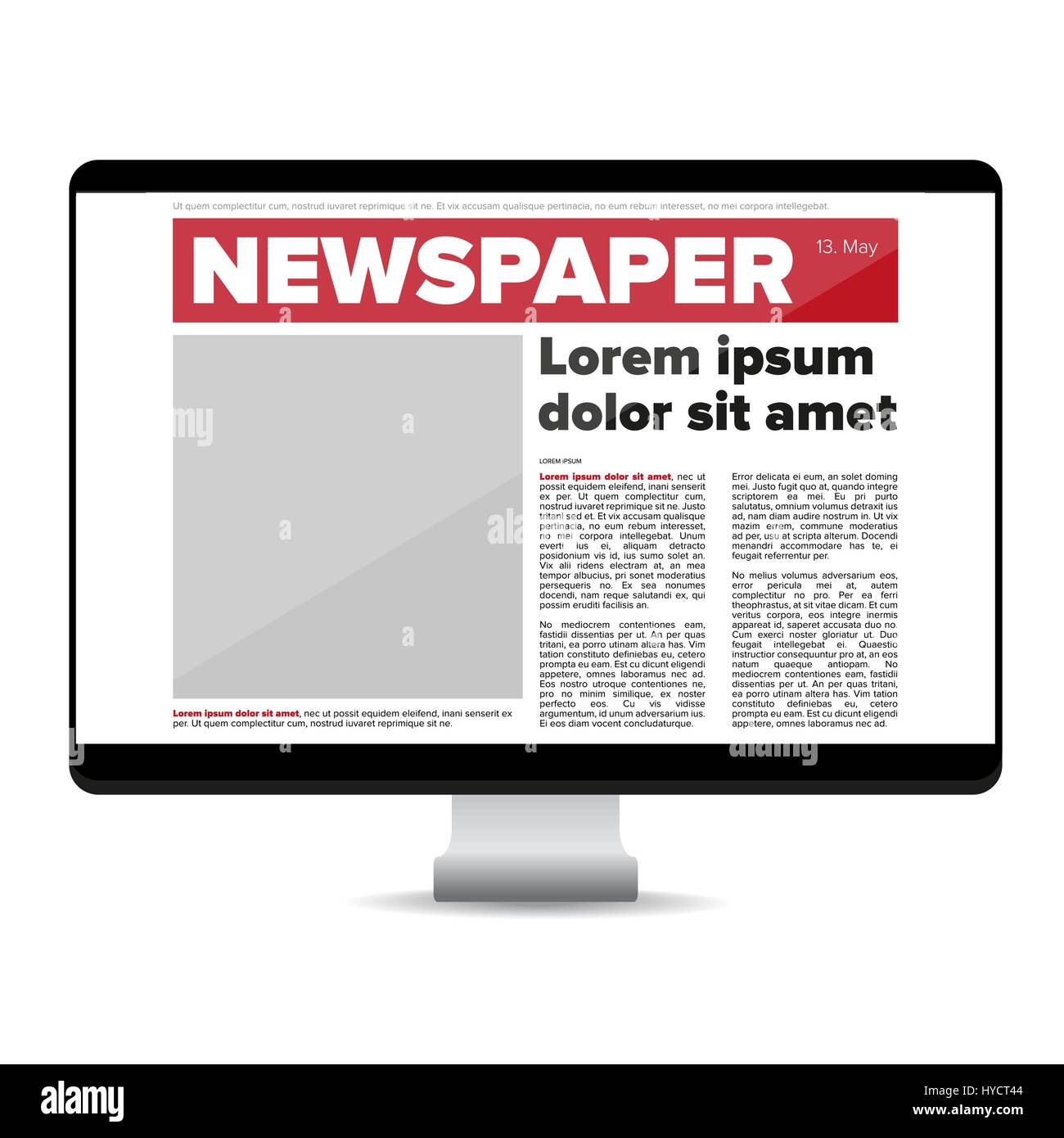 Newspaper on screen computer Stock Vector Image & Art - Alamy