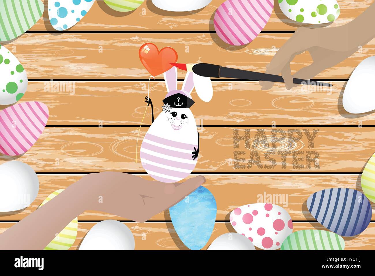 Easter is a perfect illustration for your design. Easter bunny - an egg ...