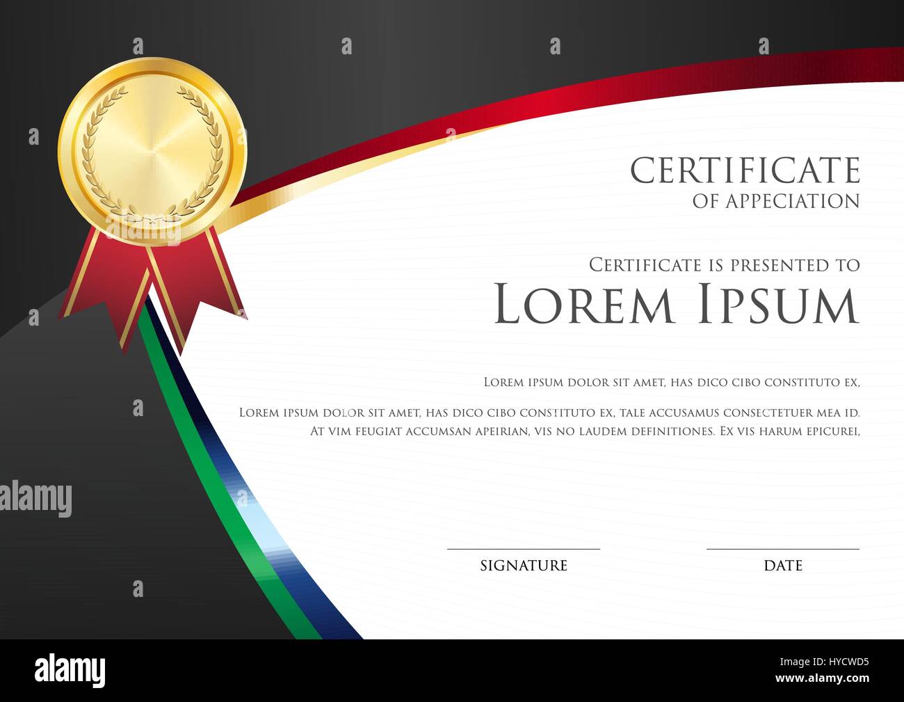 abstract black red green theme certificate card template Stock Vector ...