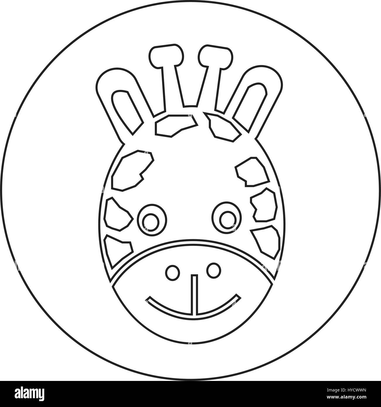 Cartoon smile giraffe Black and White Stock Photos & Images - Alamy