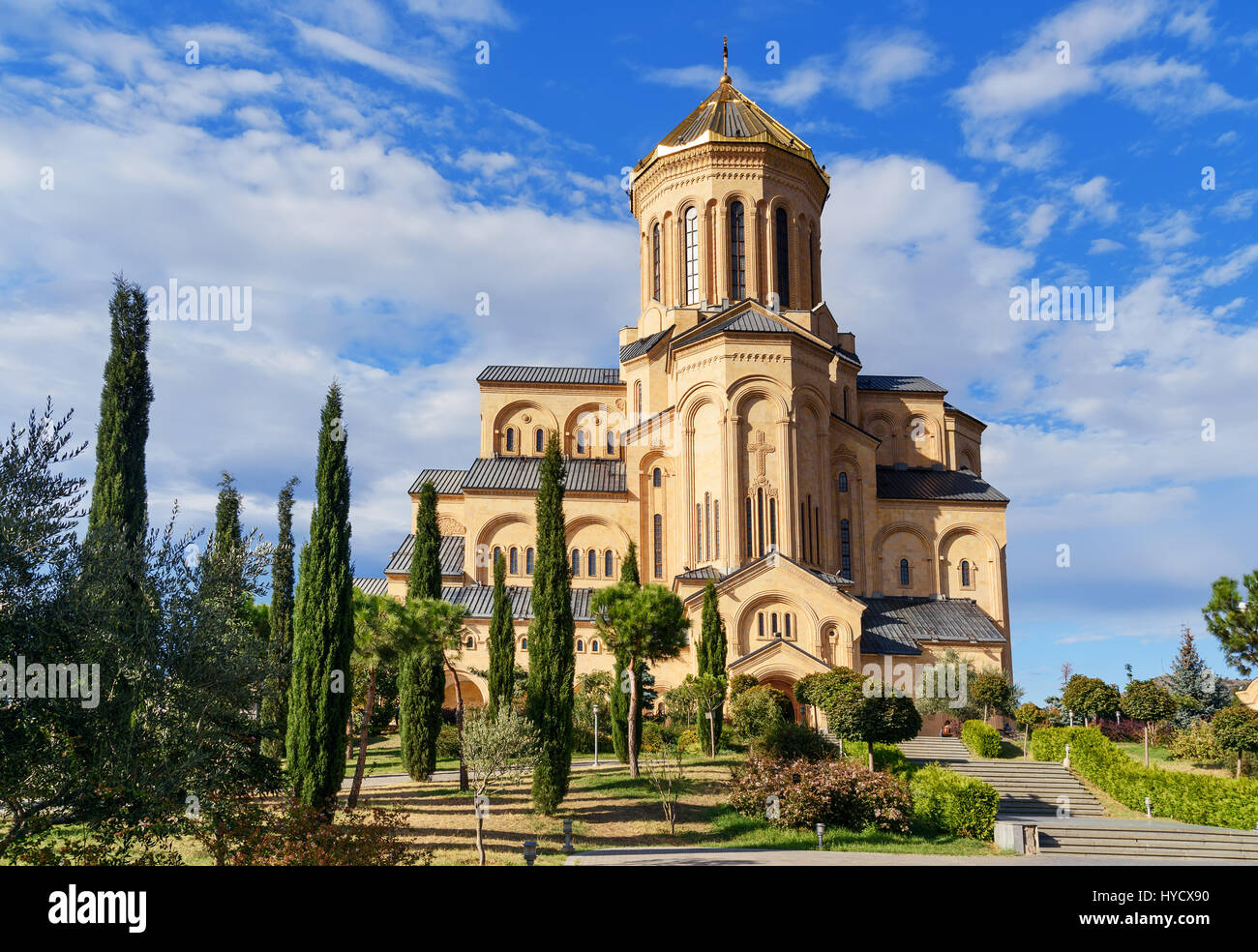Holy Trinity Cathedral, Sameba Cathedral in Tbilisi, Georgia Stock ...