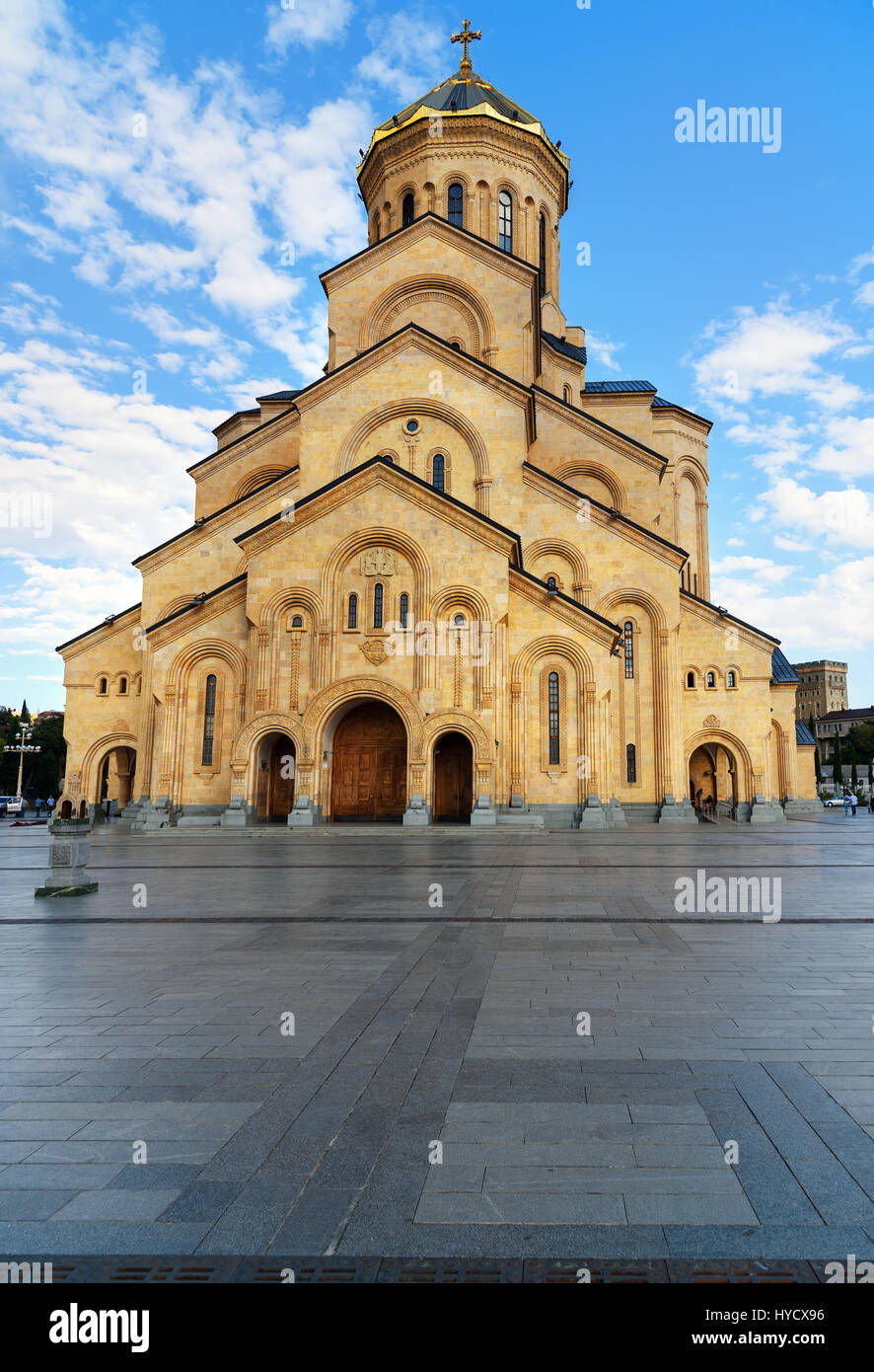 Holy Trinity Cathedral, Sameba Cathedral in Tbilisi, Georgia Stock ...