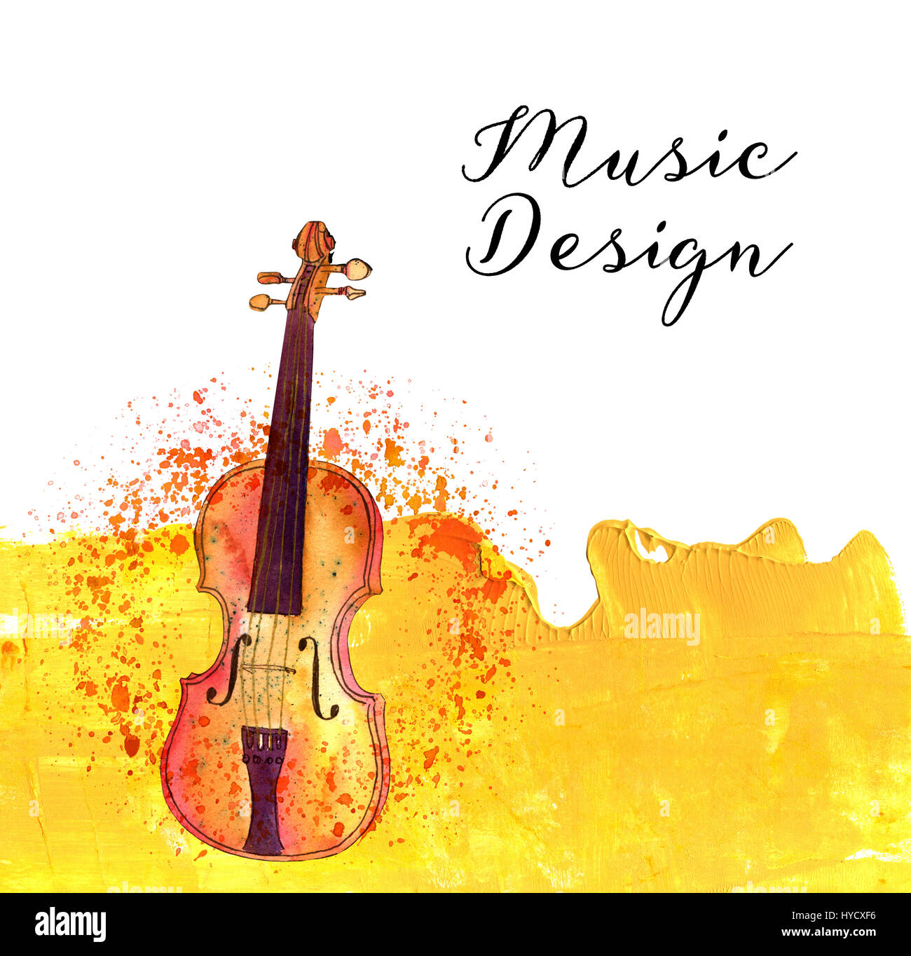 Watercolor violin hi-res stock photography and images - Alamy