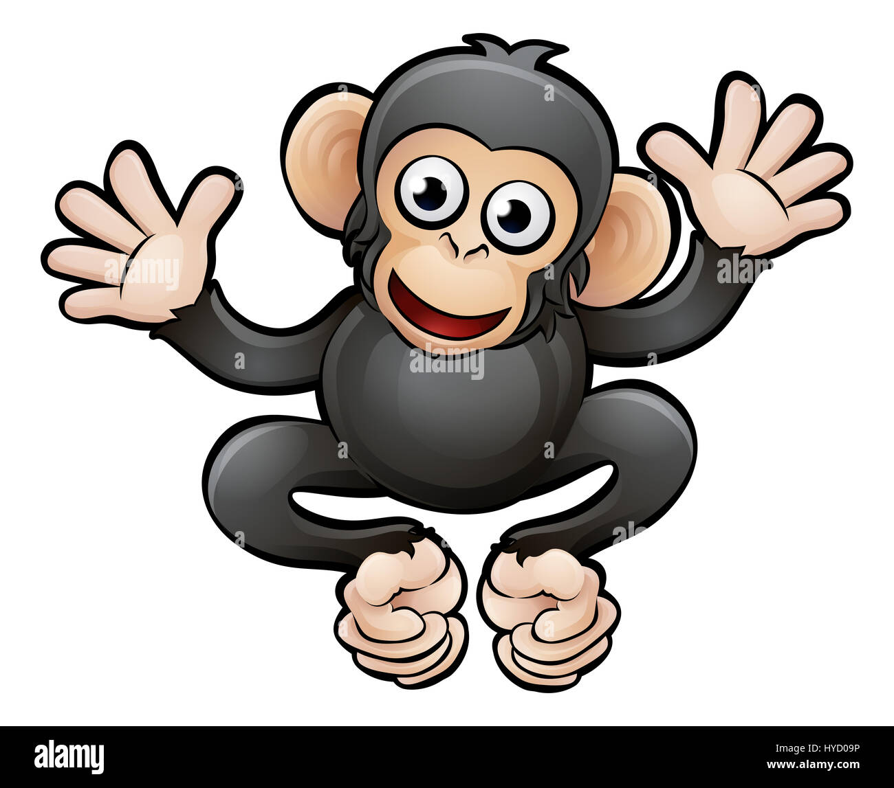 A chimpanzee safari animals cartoon character Stock Photo - Alamy