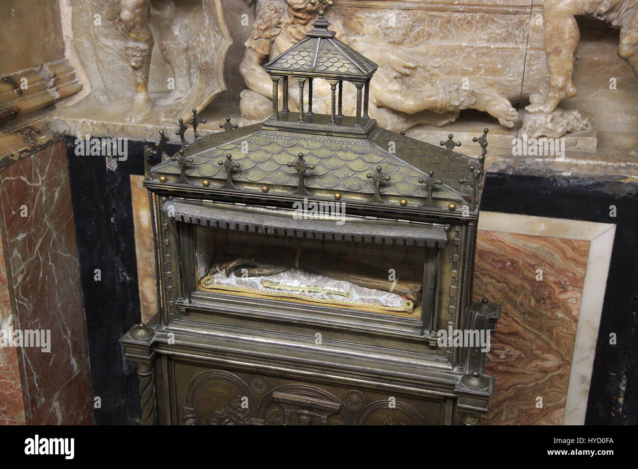 Religious relic the preserved arm of Saint Vincent inside cathedral ...