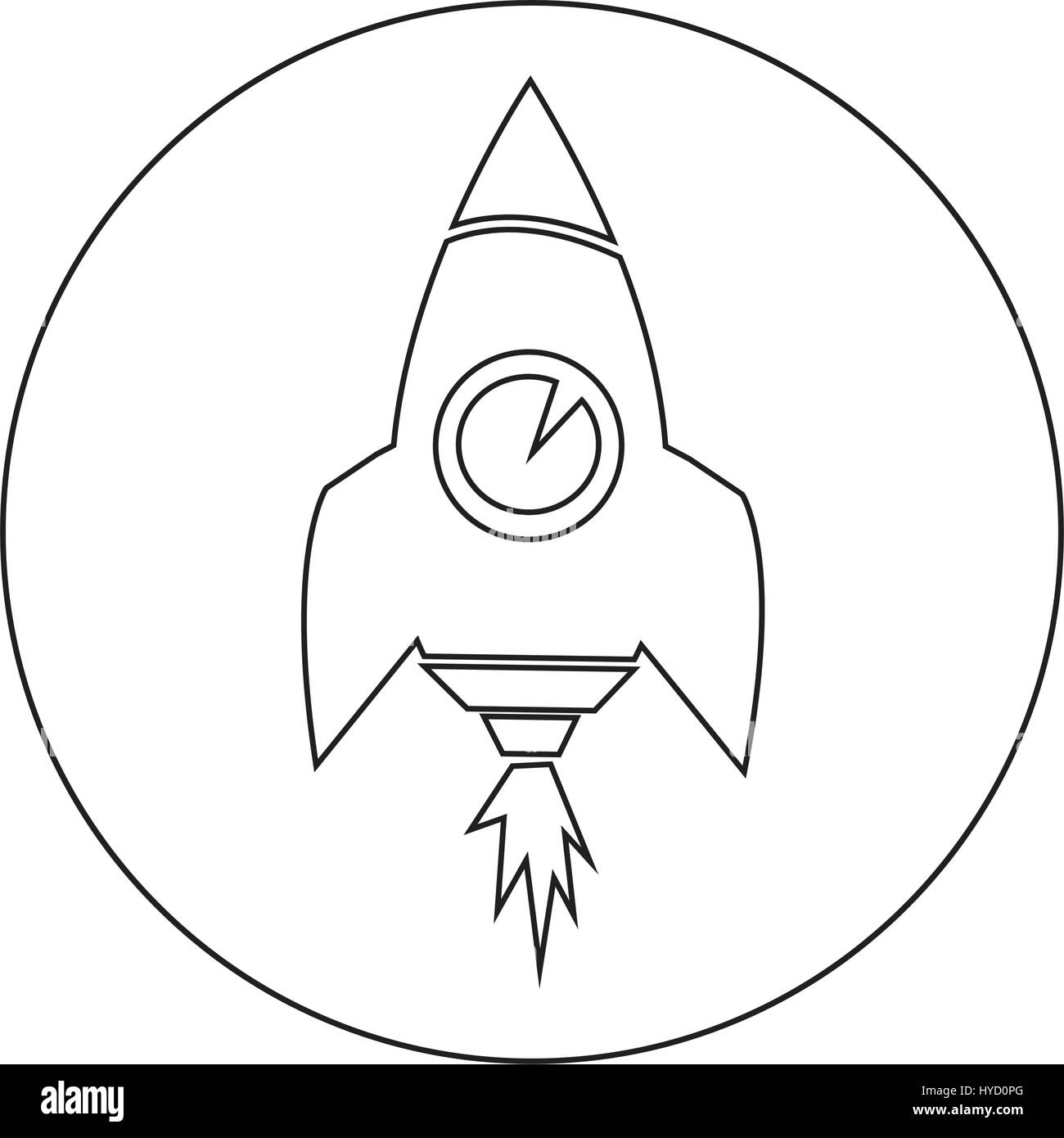Retro space rocket flying Black and White Stock Photos & Images - Alamy